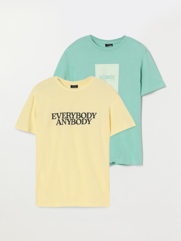Pack Of 2 Printed T shirts WOW PRICES MAN Lefties UAE ABU pack-of-2-printed-t-shirts-wow-prices-man-lefties-uae-abu