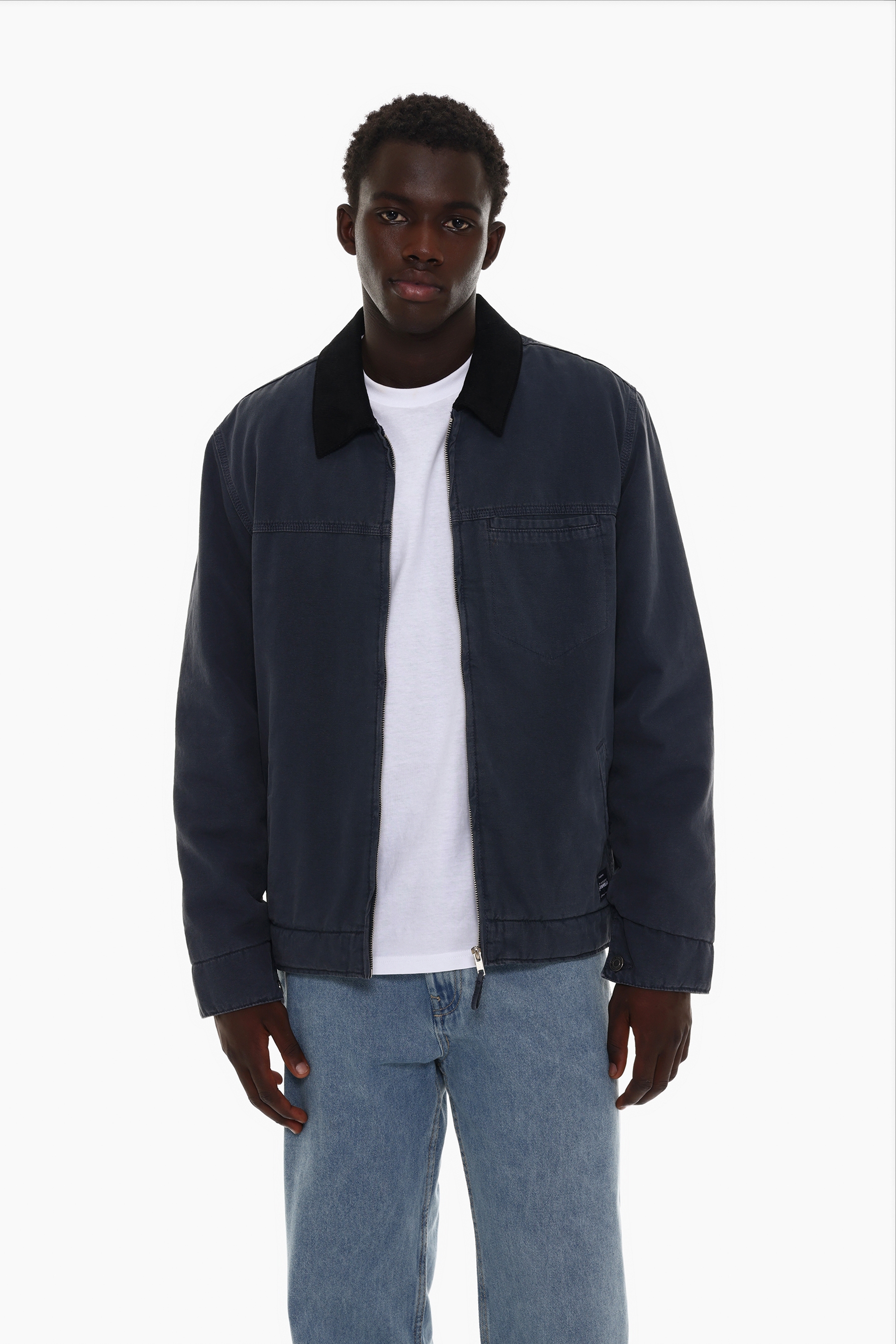 Lefties Casaco denim com gola em contraste | Centro Colombo