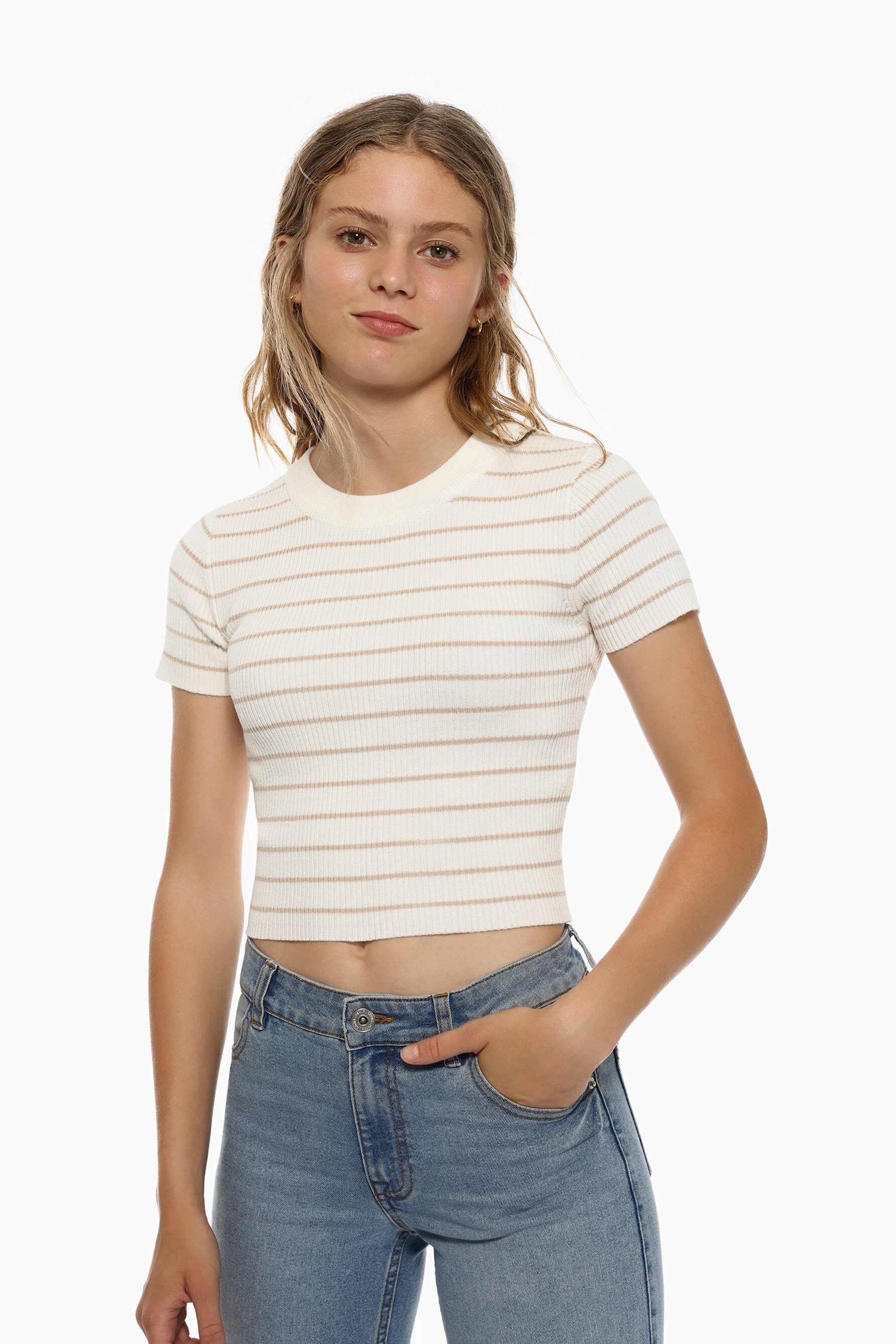Camiseta Punto Cropped Camisetas ROPA Teen Girl Teen Camiseta Punto Cropped Camisetas ROPA Teen Girl Teen