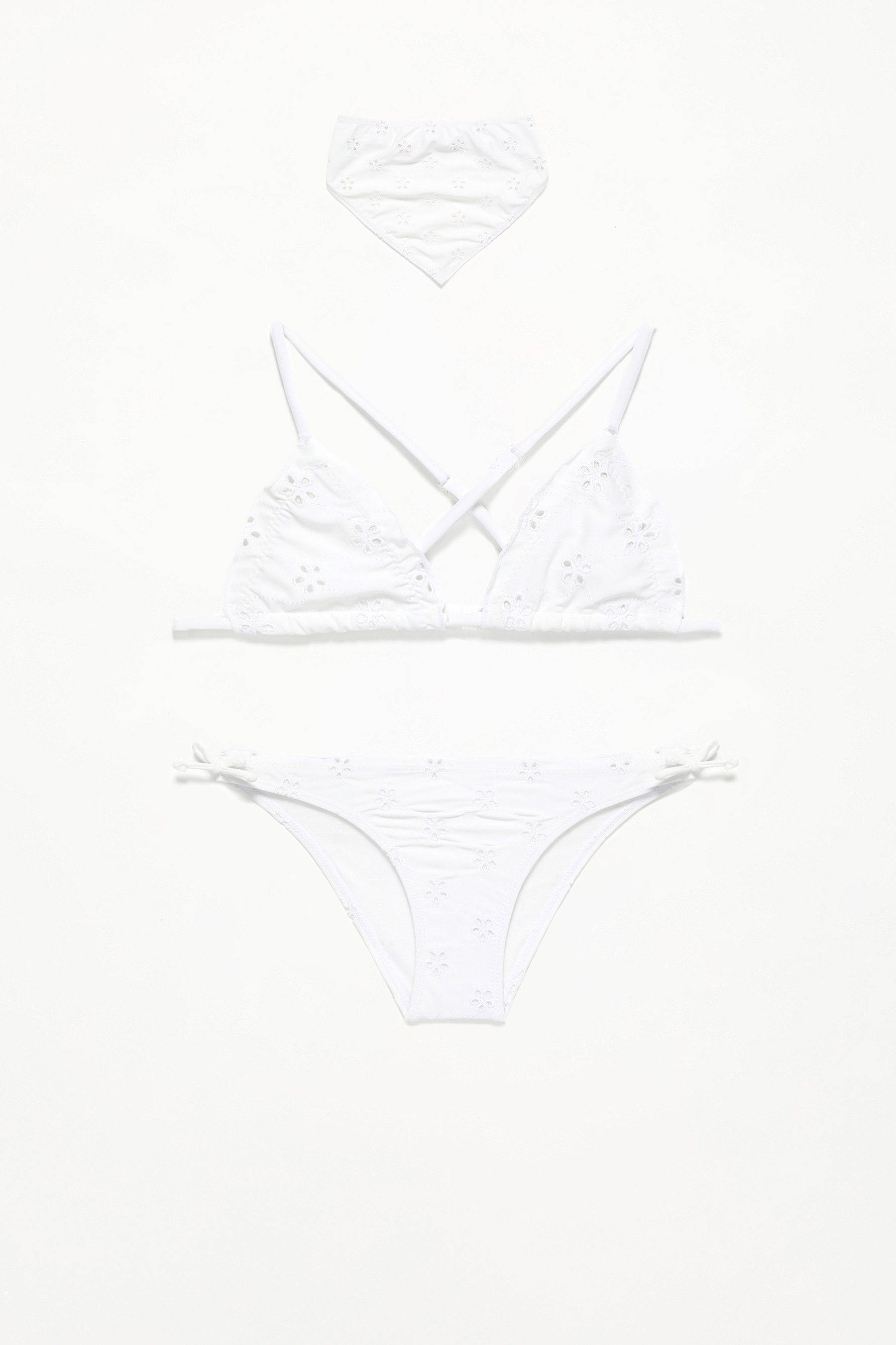 Lefties Conjunto de biquíni e lenço bordado suíço | Centro Colombo