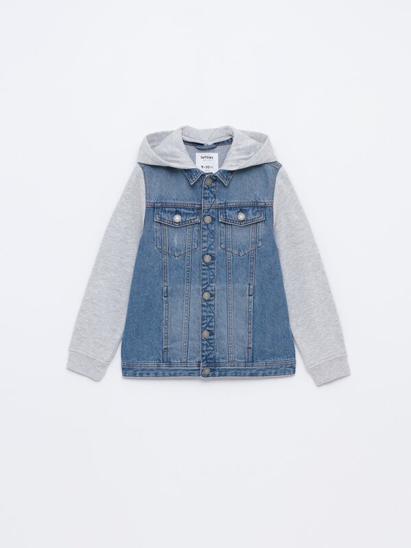 Cazadora vaquera combinada con capucha - Jeans - ROPA - Niño - Niños ...