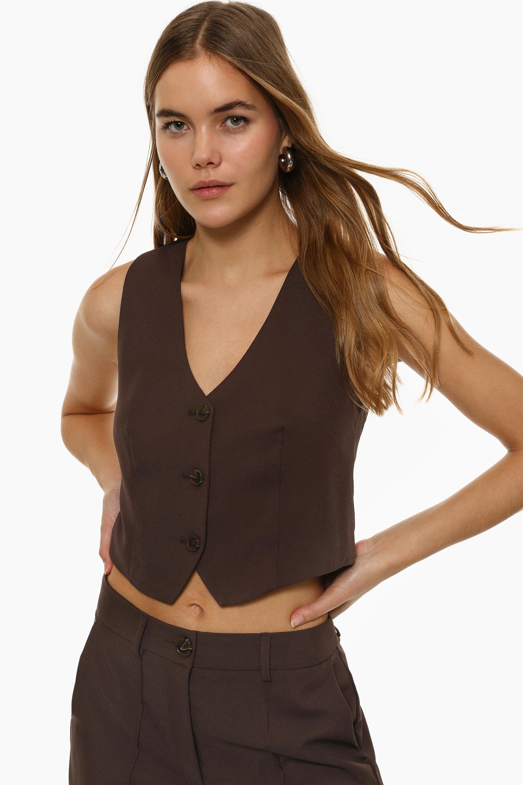 Chaleco corto traje - Total Look - ROPA - Mujer - | Lefties ESPAÑA