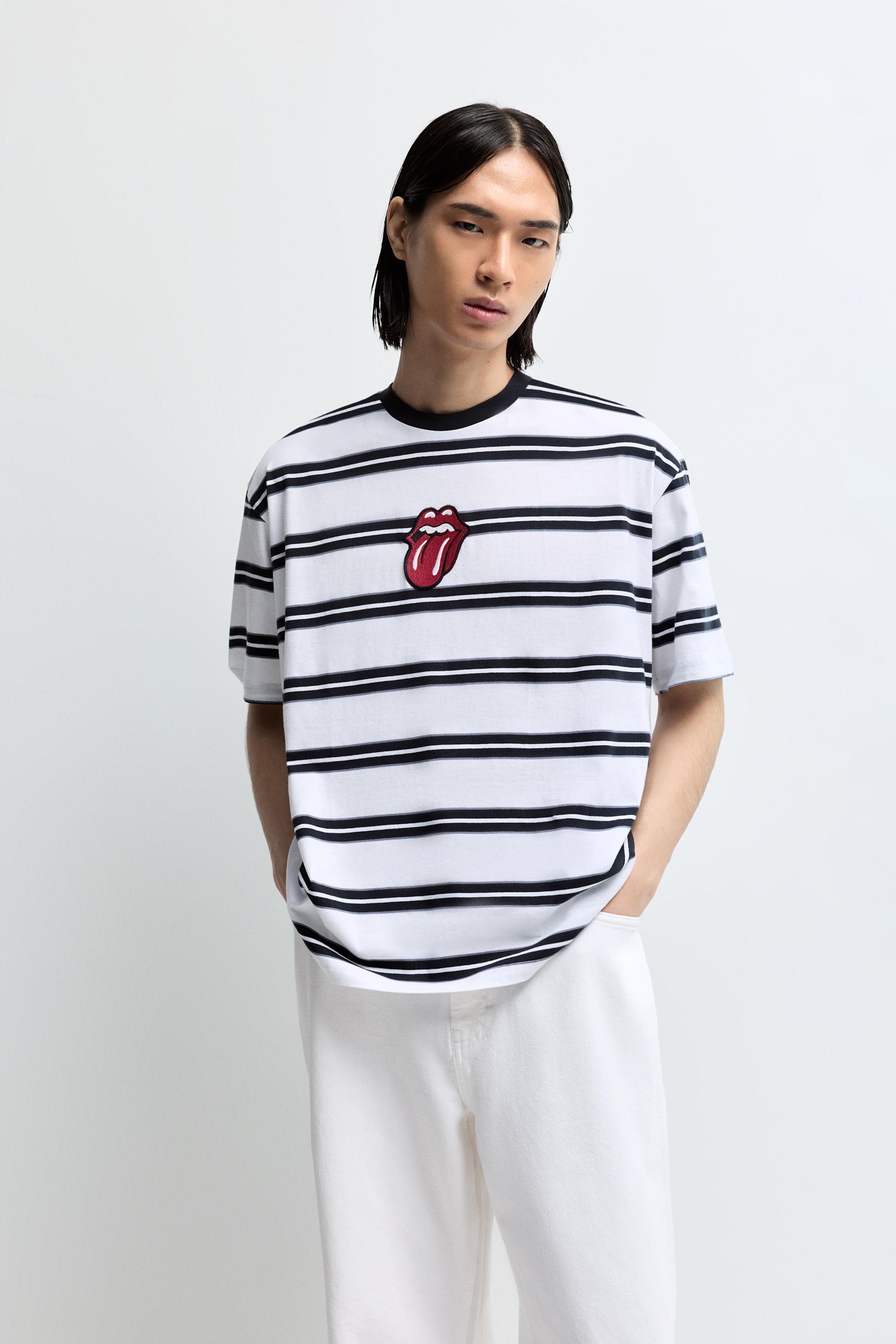 Camiseta rayas bordado Rolling Stones ©Universal - Colaboraciones ...