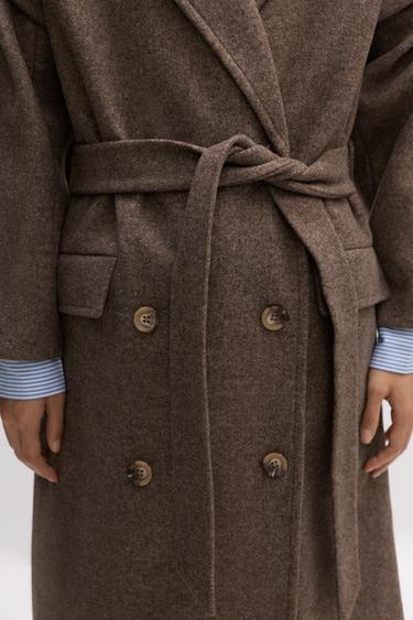 Long synthetic wool coat - Jackets | Coats - CLOTHING - Woman | Lefties ...