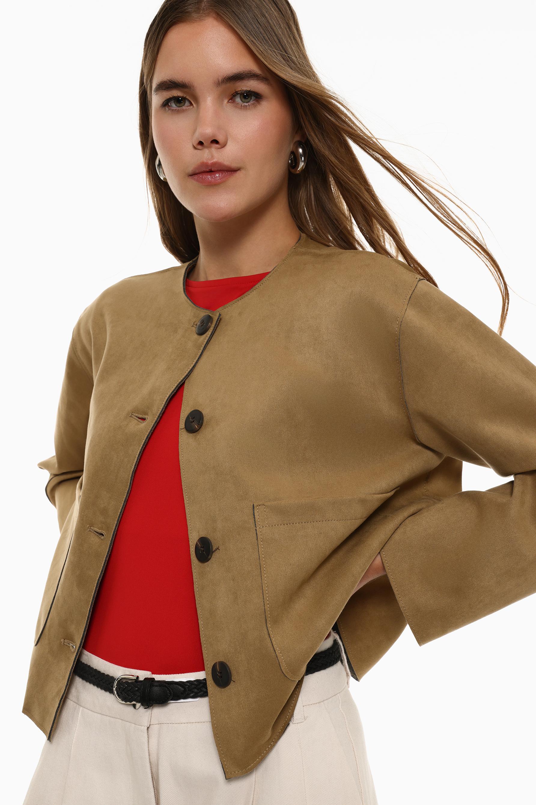 Faux suede jacket - Faux Leather - Jackets | Trench coats - CLOTHING ...