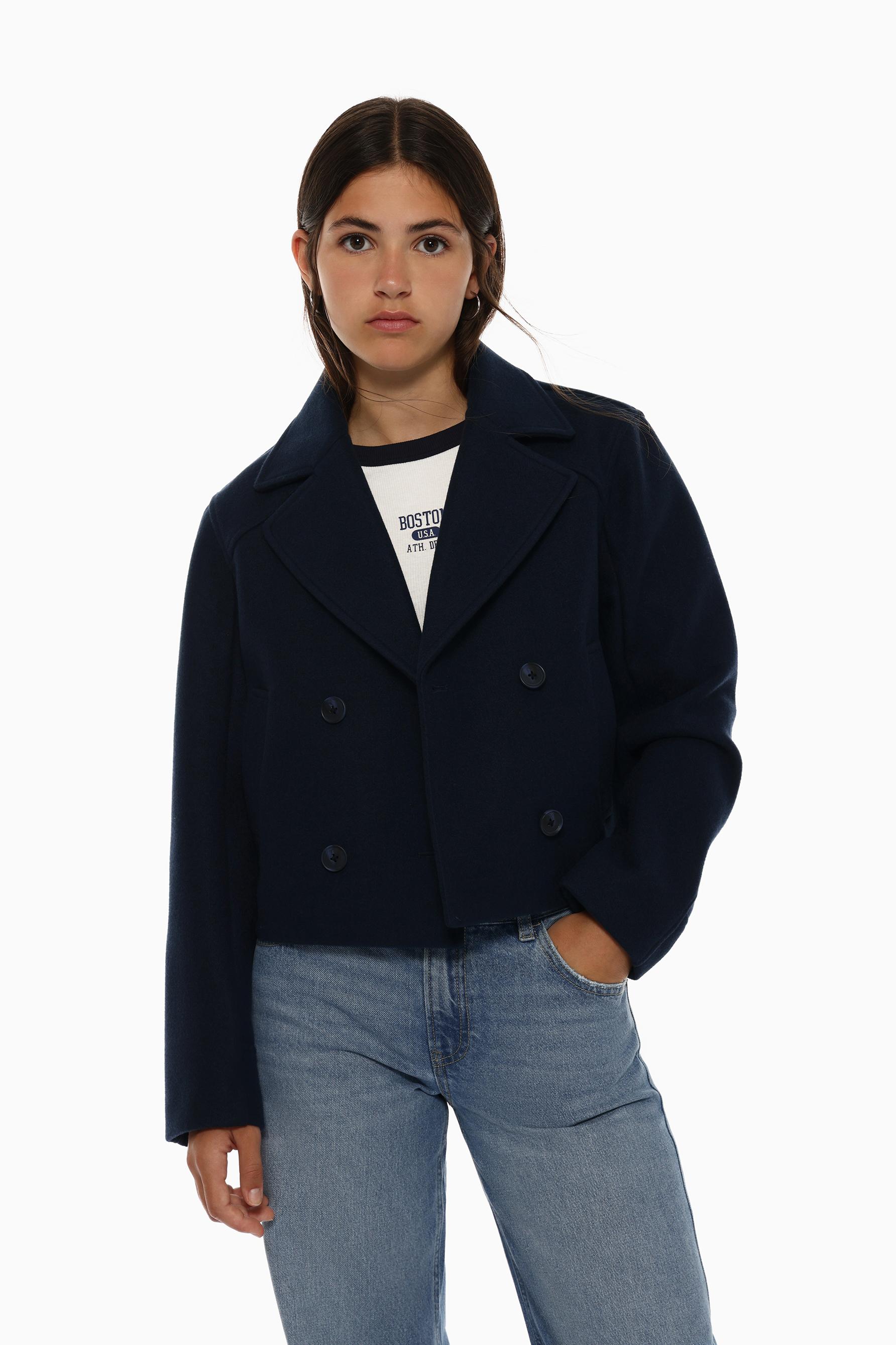 Felt texture coat - Jackets - /// TEEN GIRL - Woman - | Lefties Turkey