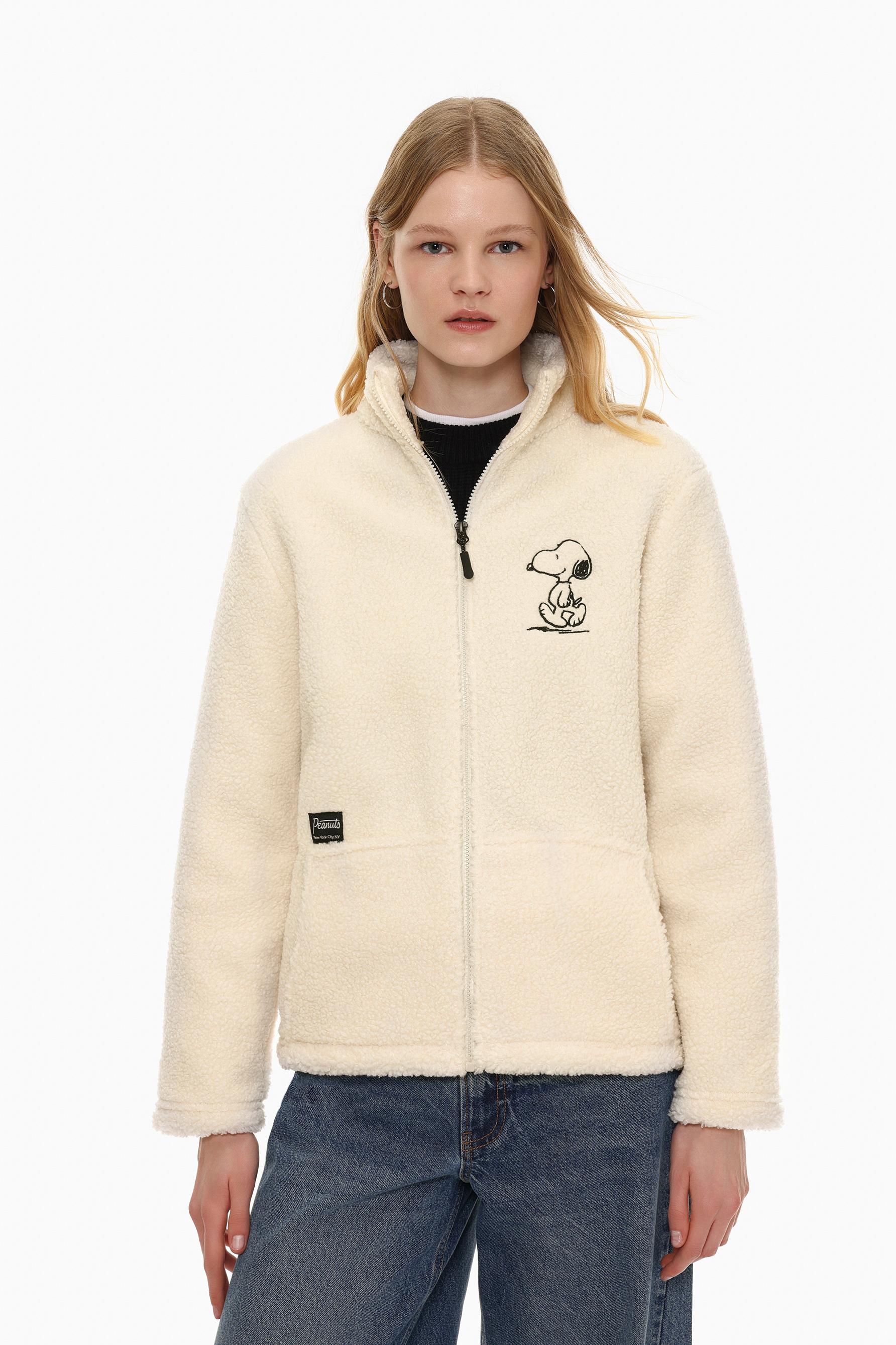 Snoopy Peanuts™ faux shearling jacket - Sweatshirts - CLOTHING - Woman ...