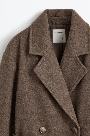 Long synthetic wool coat - Jackets | Coats - CLOTHING - Woman | Lefties ...