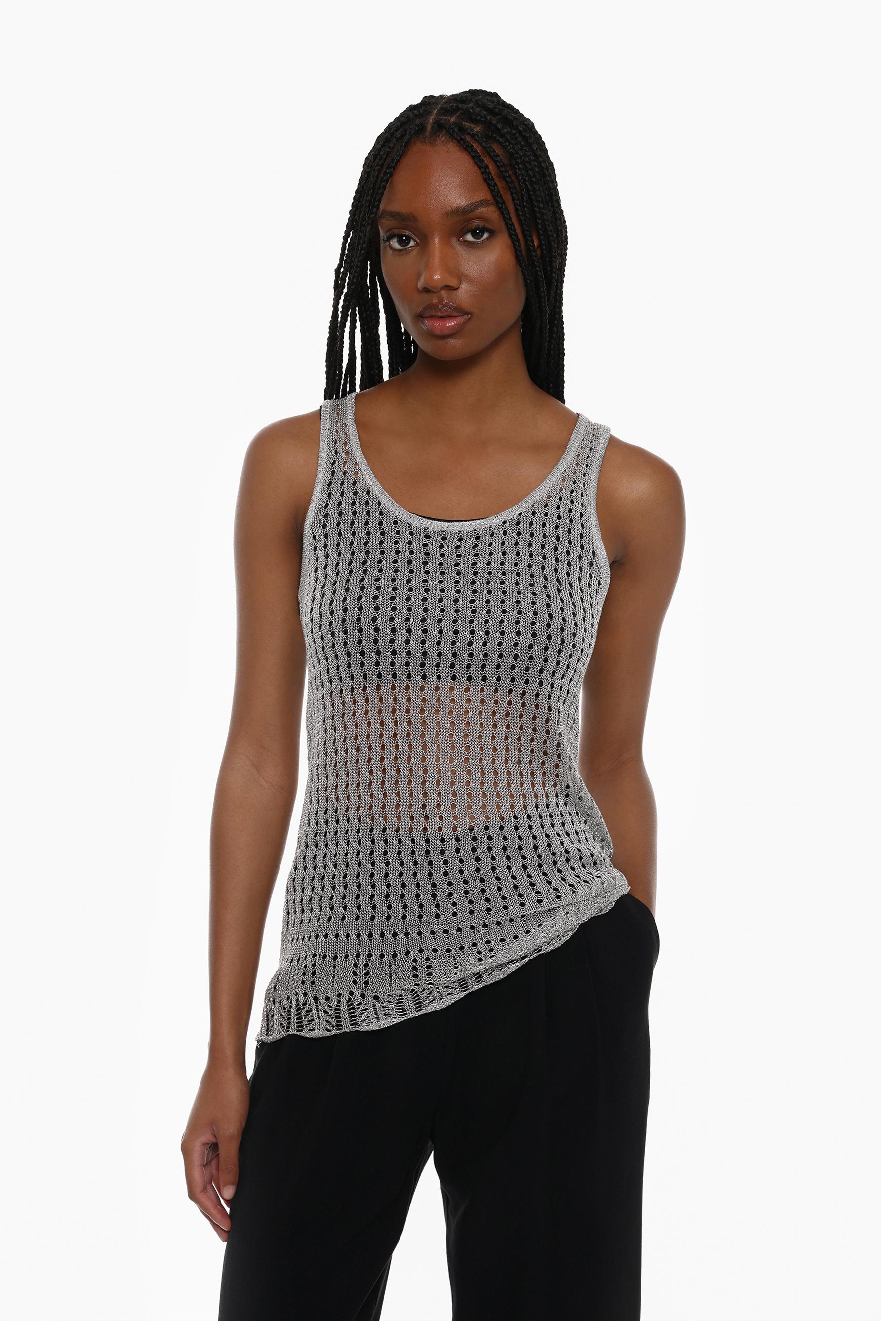 Top calado metalizado - NOVEDADES - Mujer - | Lefties ESPAÑA