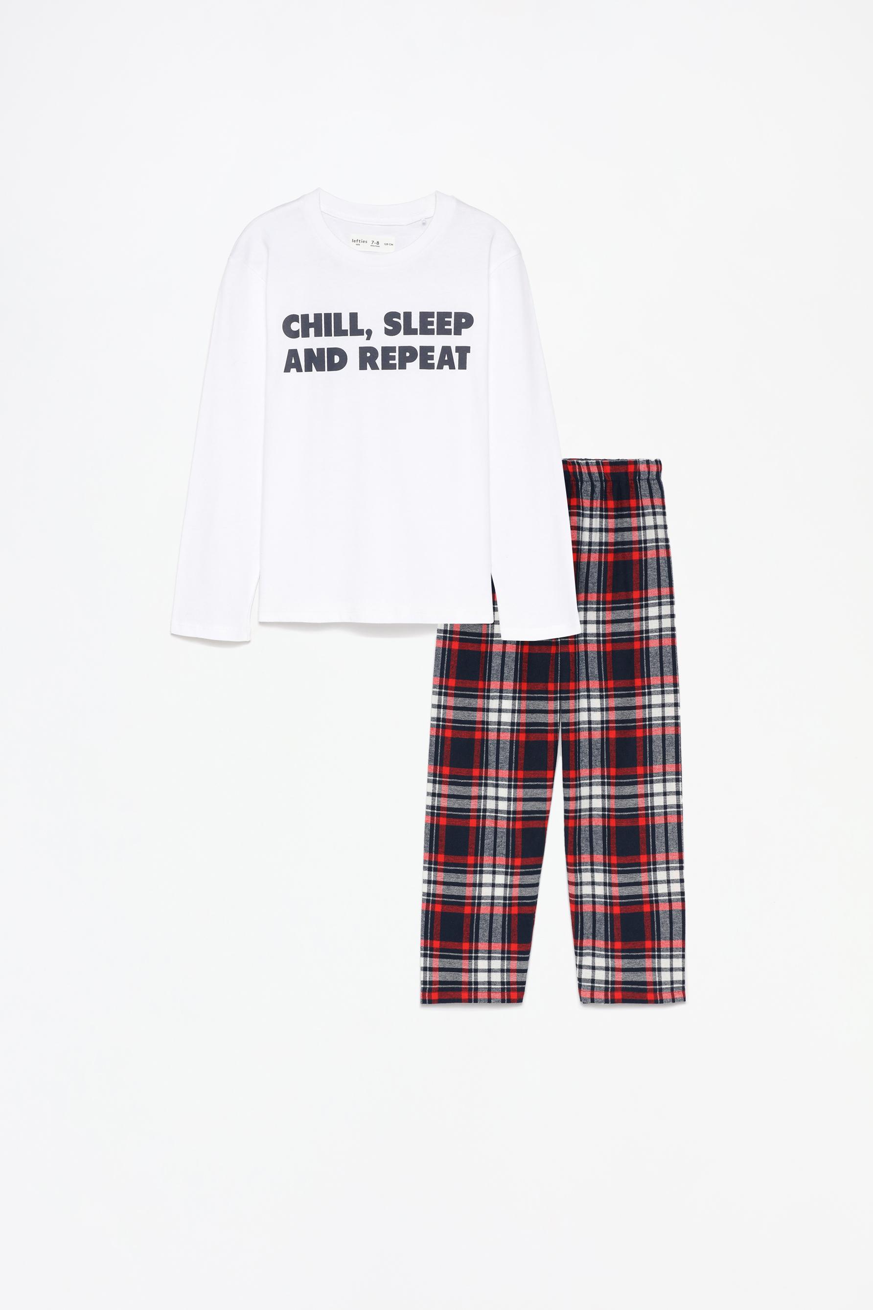 Kids | Check slogan pyjamas - - | Lefties Morocco