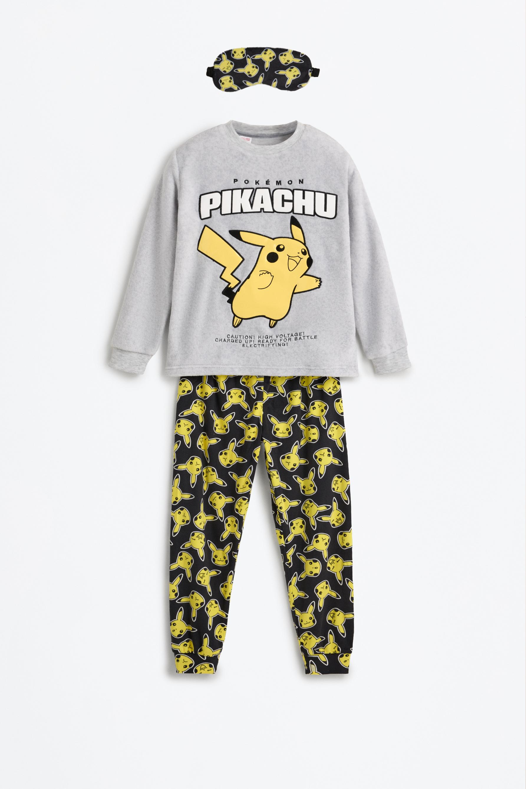 Pijama Pikachu Pokémon™ aveludado com máscara de dormir - NOVIDADES ...
